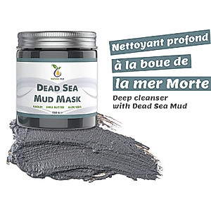 Natura Pur Dead Sea Mud Mask, vegan - Anti-aging care for dry, oily and impure skin - acne & blackheads clay face mask - 8.8 Oz/250g