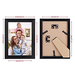Giftgarden 5x7 Picture Frame 7 Pack Real Glass Black 5 by 7 Photo Frames Set for Wall or Tabletop Display