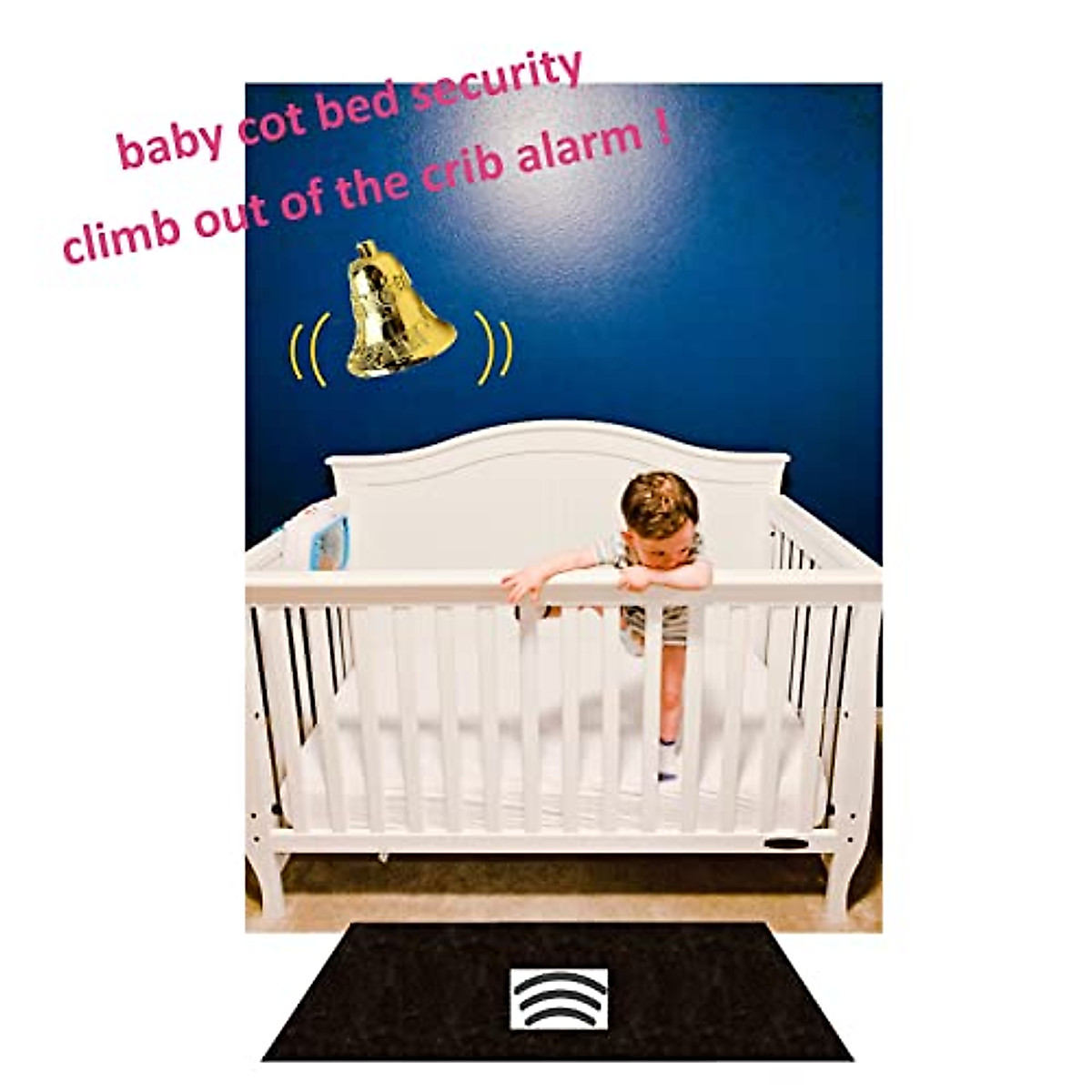 Pandya France Crib Safety Kids Mat Fall Detector Alarm Device Crib Falls (35cm x 55cm)