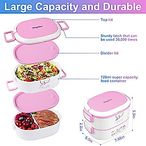 Letsport Bento Lunch Box Kit, All-in one Japanese Lunch Box Kit, Large Capacity Lunch Containers, BPA-Free Leakproof Meal Prep Container, Includes soup cup, 2-piece utensil set, lunch bag (Pink)