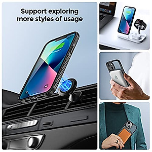 UNBREAKcable Magnetic Case for iPhone 13, [Compatible with MagSafe] [Military Grade Shockproof] [Ultra-Slim] [Non-Slip] Matte Back& Soft Silicone Airbag Bumper for Apple 6.1"– Black (UBHP455)