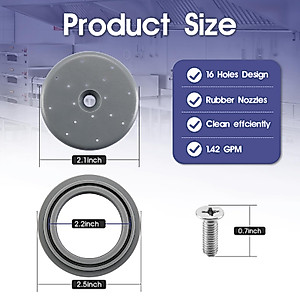 Gdyfdskin Pre-Rinse Spray Valve Repair Kit for Commercial Sink Sprayer Spray Face Bumper and Screw Replacement Part 1.42 GPM High-Pressure - Gray