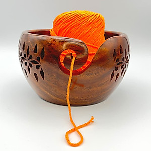 Revolution Fibers Premium"Victoria" Yarn Bowl for Knitting, Crochet, Sewing & Crafts | Portable and Beautifully Handcrafted Rosewood Yarn Bowl for Your Projects