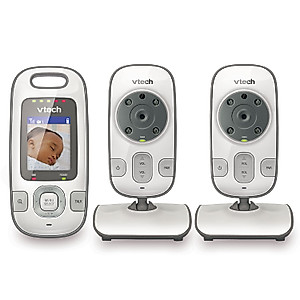 VTech BV73122GY Digital Video Baby Monitor with 2 Cameras and Automatic Night Vision, Gray