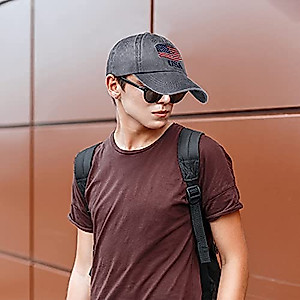 Geyoga 4 Pieces USA Flag Hat American Flag Baseball Cap USA Tactical Hat Washed Distressed Hats for Men Women Teens Multicoloured