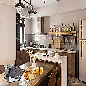 iFedio 2 Slice Toaster Cover with Two Pockets for Storing knife,Grey