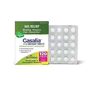 Boiron Gasalia Tablets for Relief from Gas Pressure, Abdominal Pain, Bloating, and Discomfort - 120 Count (2 Pack 60)