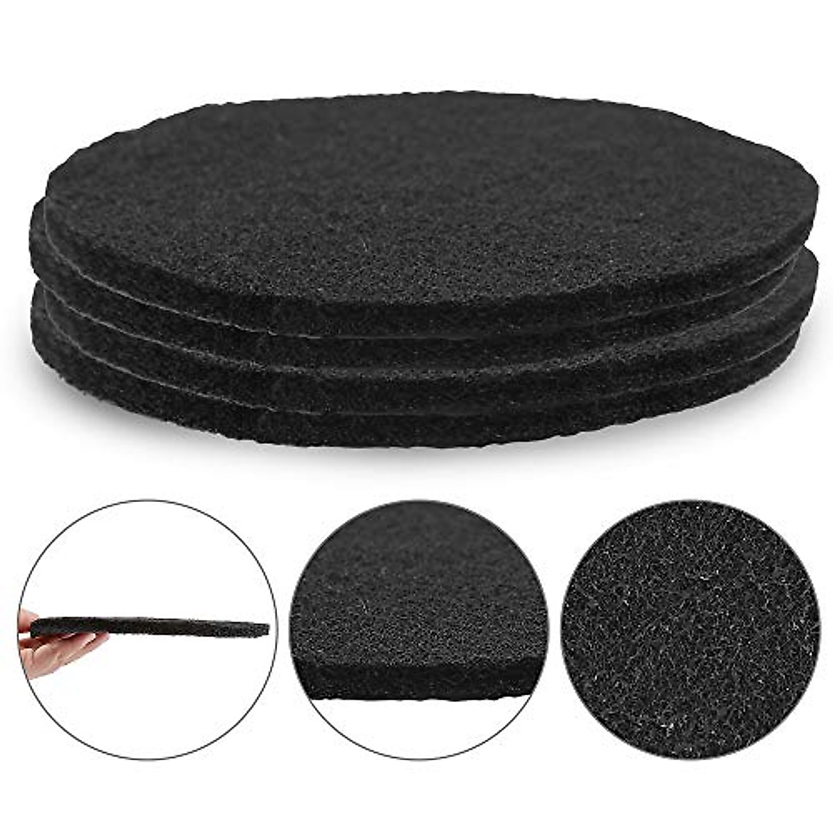 7.2 Inch Kitchen Compost Bin Filters Charcoal Replacements, ENLOY 12 Pack Charcoal Filters for Countertop Home Bucket, Longer Lasting Round Extra Thick Activated Charcoal
