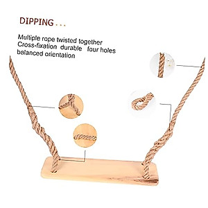 Toyvian Adult Swings for Outside Outdoor Swings Swing Indoor Rope Swing Hanging Swing Cottonwood Swing The Swing Aldult Brown Wooden Rope Child Swings for Adults Swing for Kids