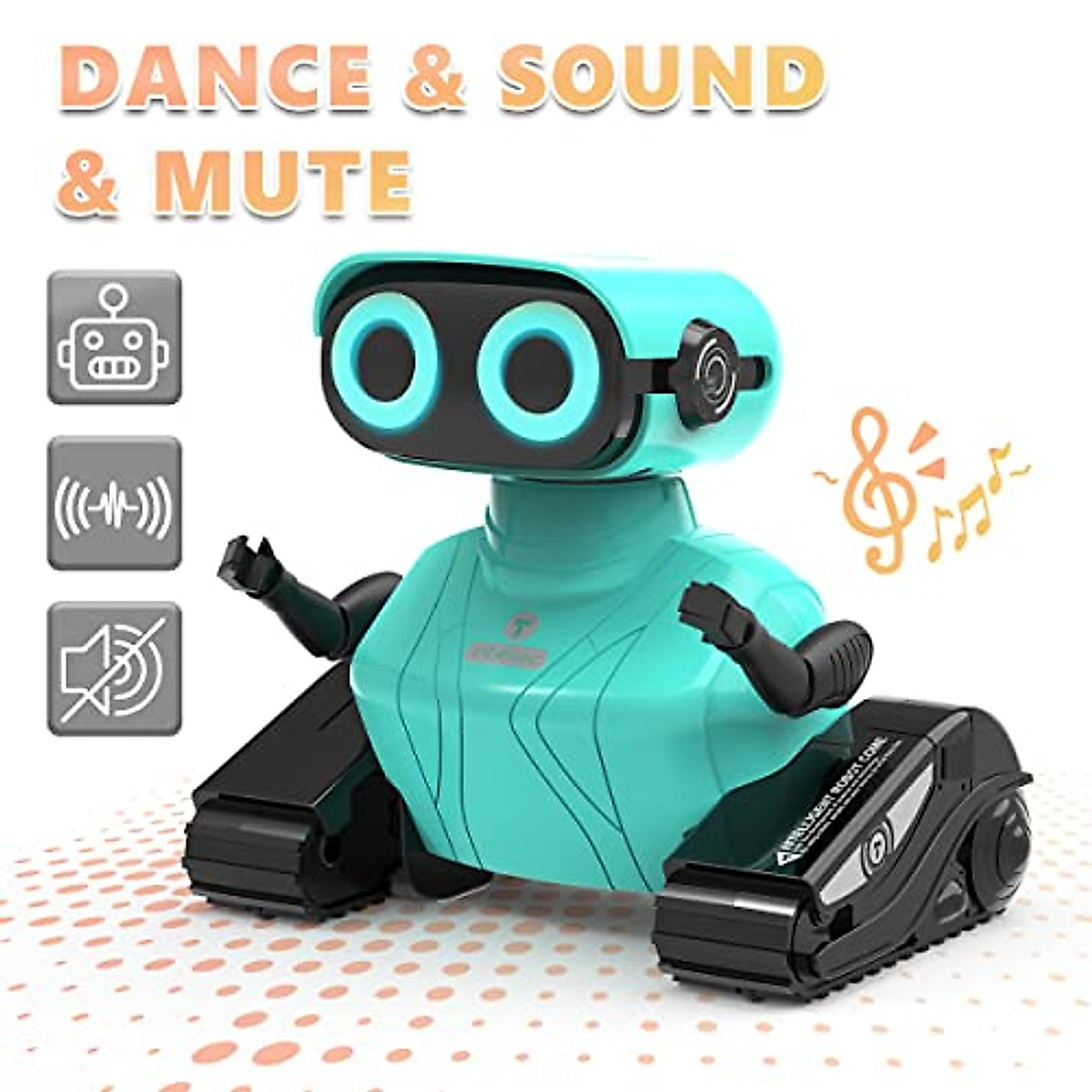 GILOBABY Robot Toys, Remote Control Robot Toy, RC Robots for Kids with LED Eyes, Flexible Head & Arms, Dance Moves and Music, Birthday Gifts for Boys Ages 3+ Years (Blue)