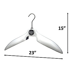 Suit Coat Hanger & Wardrobe Hanger 'Shoulder Saver' by BAKER HANGER - USA Made - 6 Inch Hook (White)
