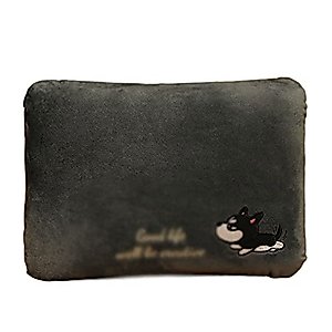 VEMMIO Travel Pillow Office Student Nap Pillow Portable Small Pillow Plush Memory Foam Sleeping Nap Neck Throw Pillow Cushion (Color : Black)