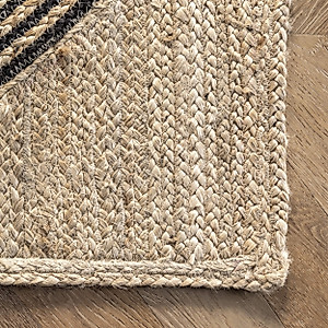 Rugs USA x Arvin Olano Axel Diamond Jute Area Rug, 5x8, Natural