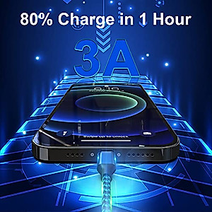 6Pack(3/3/6/6/6/10 FT)[Apple MFi Certified] iPhone Charger Long Lightning Cable Fast Charging High Speed Data Sync USB Cable Compatible iPhone 14/13/12/11 Pro Max/XS MAX/XR/XS/X/8/7/Plus iPad AirPods