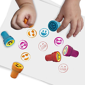 ArtCreativity Emoticon Stampers for Kids, Pack of 24, Pre-Inked Smile Stampers for Children, Emoticon Birthday Party Supplies and Favors, Piñata Fillers, Arts n Crafts, Assignment Stamps for Teachers