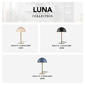 Globe Electric 52332 15" Desk Lamp, Matte Pink, Matte Brass Accents, in-Line On/Off Rocker Switch