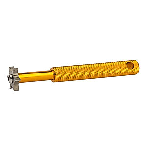 HIFROM Groove Sharpener with 6 Heads - Golf Club Groove Sharpener Re-Grooving Tool and Cleaner Replacement for All Irons Pitching Sand Lob Gap and Approach Wedges and Utility Clubs Gold Color