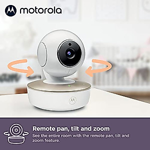 Motorola Baby Monitor - VM855-5 WiFi Video Baby Monitor with Camera and Crib Mount, HD 720p - Connects to Smart Phone App, 1000ft Range, 2-Way Audio, Remote Pan-Tilt, Digital Zoom, Room Temp, Music
