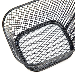 4Pcs Square Fry Basket, Stainless Steel French Fries Holder Fried Food Table Serving Net Strainer Kitchen Cooking Tools(Black)
