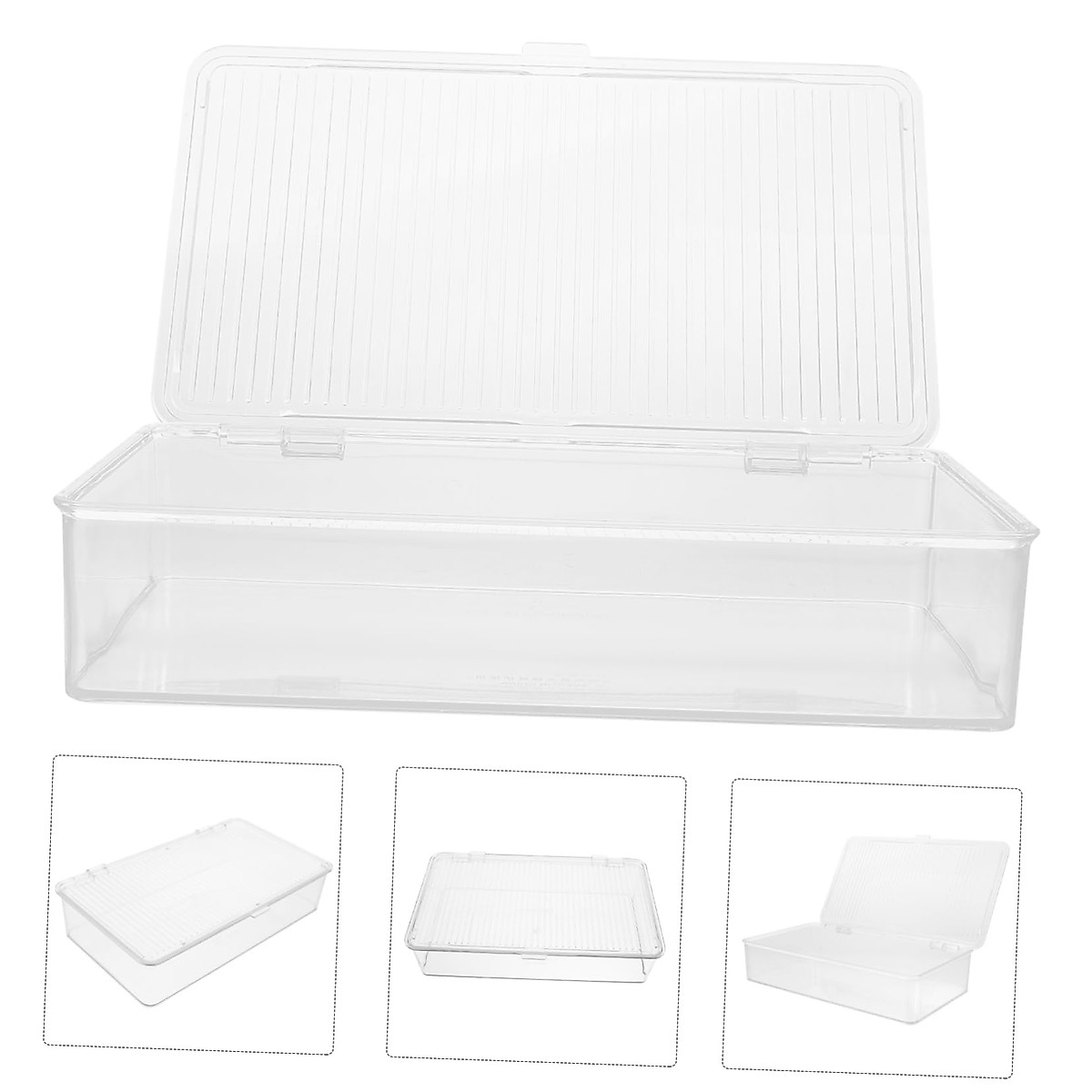 ADOCARN Transparent Cutlery Box Utensil Supplies Kitchen Drawer Tray Plastic Transparent Utensil Case Dinnerware Holder with Cover Tea Container Storage Rack The Pet Desktop