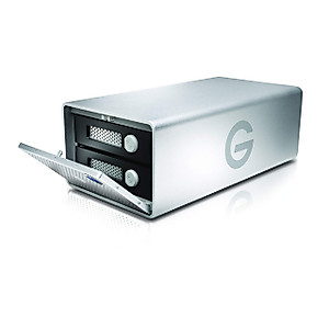 G-Technology 8TB G-RAID with Thunderbolt 3, USB-C (USB 3.1 Gen 2), and HDMI, Removable Dual Drive Storage System, Silver - 0G05748-1