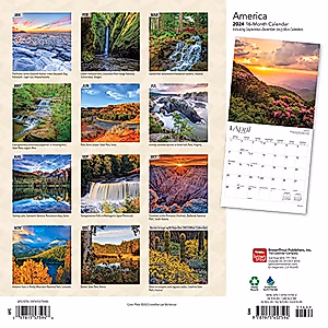 America | 2024 12 x 24 Inch Monthly Square Wall Calendar | Foil Stamped Cover | BrownTrout | USA United States Scenic Nature