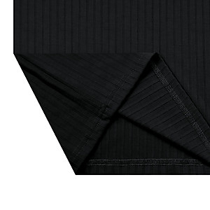 LOGEEYAR Mens Muscle Polo Shirts Short Sleeve Slim Fit Shirts Casual Ribbed Stylish Tees Black