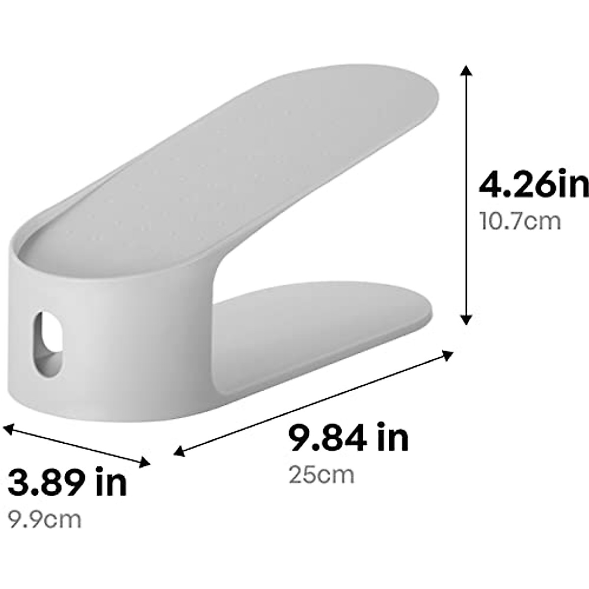 carrotez Shoe Slots Organizer 3 Pack - [Litem] Space Saving Shoe Organizer Rack for Closet - Easy Shoe Stacker, 9.84'' x 3.89'' x 4.26'' (Cool Grey, 3 Pack)