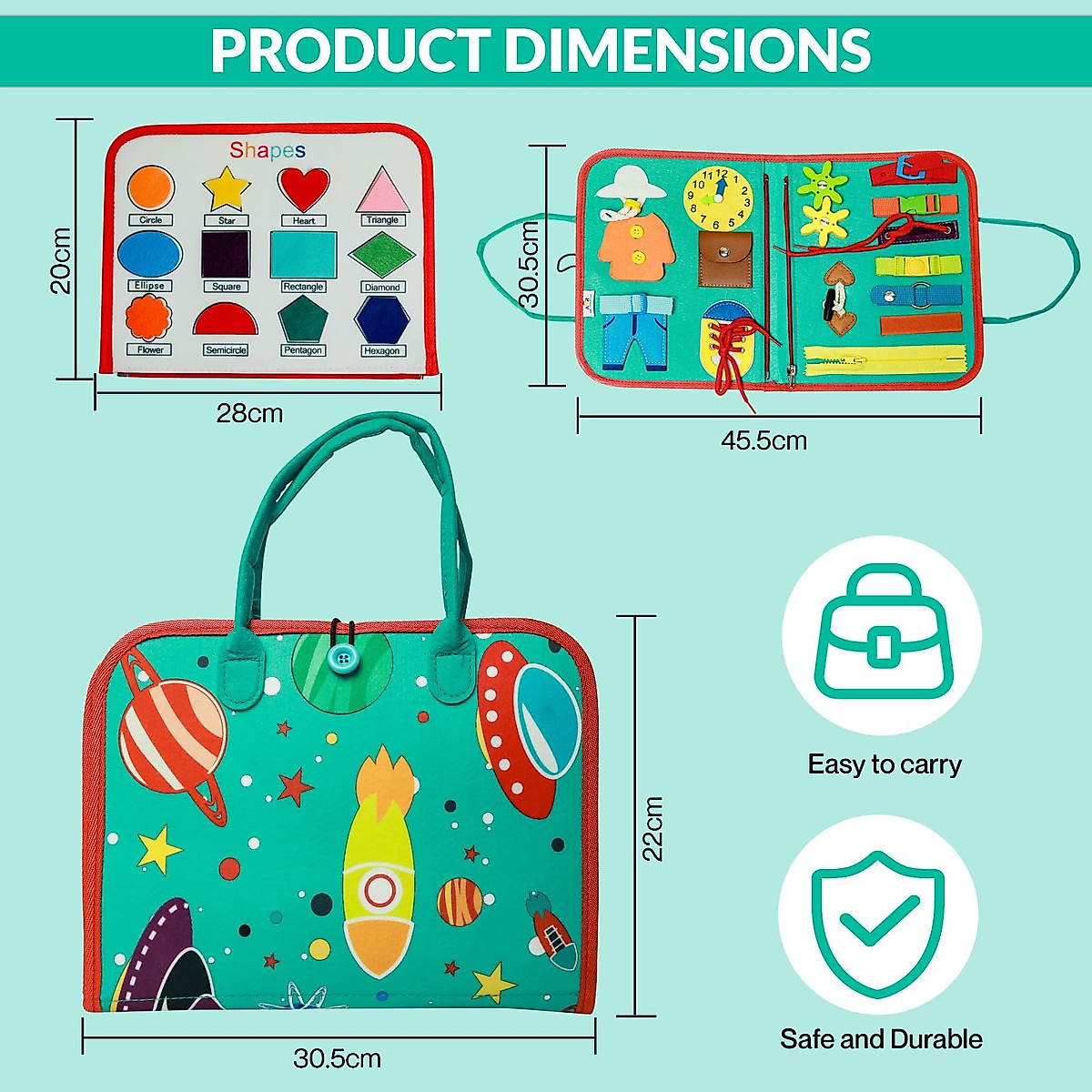 ANR Montessori Busy Board for Toddlers 1 2 3 4 Our Sensory Busy Board is an for Boys & Girls, Educational Toy for Ages 2-4, Perfect for Travel on Plane or Car Rides