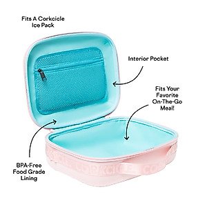 Corkcicle Crushproof Cooler Lunch Box, Reuseable Water Resistant Insulated Lunch Box, Perfect for Traveling with Wine, Beer, Ice Packs, and Lunches, Rose Quartz Neoprene, Back to School