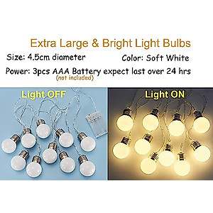 JoyBox Design String Lights Marquee Light Up Letters Numbers 3 4 Foot Tall 12FT with 12 Battery Operated LED Bulbs G40 for Indoor Outdoor Party Wedding Christmas Decorations