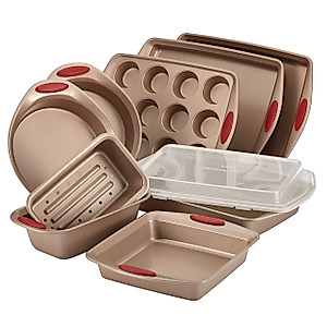 Rachael Ray Cucina Nonstick Bakeware Set with Pyrex Glass Measuring Cups (10 Piece)