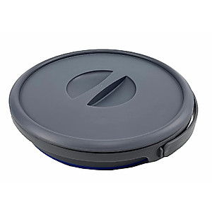 SAMMART 5.5L (1.4 Gallon) Collapsible Plastic Bucket with Lid - Foldable Round Tub with Lid - Portable Fishing Water Pail - Space Saving Outdoor Waterpot. (Purplish Blue +Turquoise Blue)