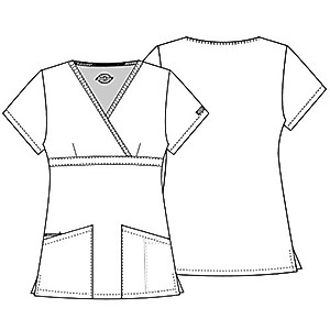 Dickies Womens Classic Medical-scrubs-shirts, Black, Small US