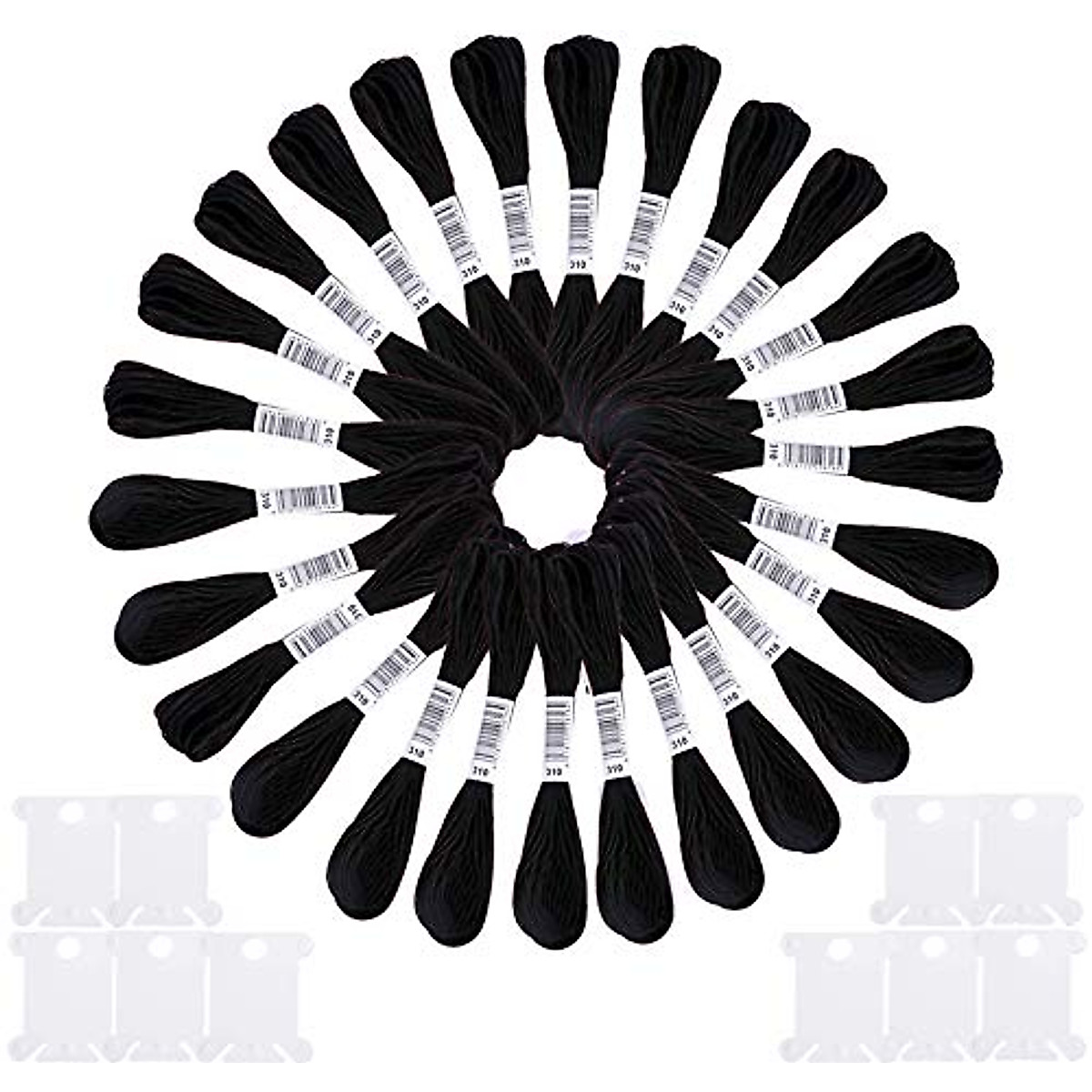 Cldamecy Black Embroidery Floss,26 Skeins Embroidery Threads for Cross Stitch,Friendship Bracelets String,and DIY Art Craft ,with 10 PCS Floss Bobbins