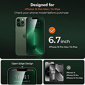 UNBREAKcable Privacy Screen Protector for iPhone 13 Pro Max, Shatterproof Tempered Glass [True 28°Anti Spy] [9H Hardness] [Easy Installation Frame] Private Protector for iPhone 14 Plus 6.7" -2 Pack