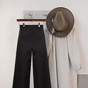 Nature-Smile Solid Lotus Wood Deluxe Wooden Pants Hangers Bottom Hanger Jeans Hanger Skirt Hanger with 2-Adjustable Clips Anti Rust Hook 20 Pack (Retro)