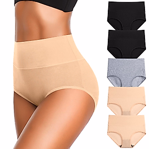 JojoQueen Underwear for Women,Cotton High Waist Underwear for Women Full Coverage Soft Comfortable Briefs Panty
