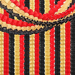 Red-Black Gold Party-Decorations Streamers Garland - 12pcs Casino-Theme Graduation 2023 4-Leaf Clover Paper Streamer,Game Night Wedding Birthday Baby Bridal Shower Banners Decor Ouruola