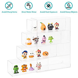 JOYMOMO Acrylic Display Case 4 Layer Mini Action Storage Box Cabinet Organizer for Mini Toys