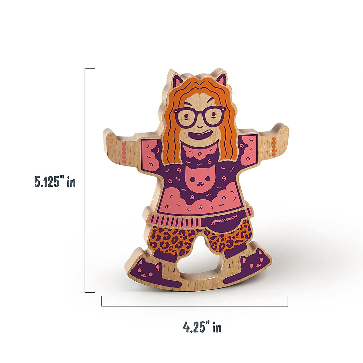 Genuine Fred, Crazy CAT Lady Wooden Balance Game, Assorted