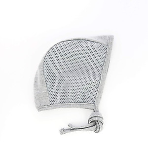 JELLYTREE Baby Hat Bonnet Summer Mesh Breathable Soft Toddler Boys Fashion Caps Baby Hearing Aid Hat Infant Beanies, Grey+Navy_L
