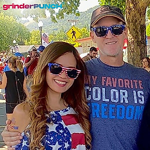 grinderPUNCH 3 Pairs Team USA Bulk American Sunglasses Flag Classic Patriot