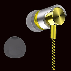 shlutesoy Fashion 3.5mm Braided Wire Stereo Super Bass Earphone in-Ear Headset with Mic Red