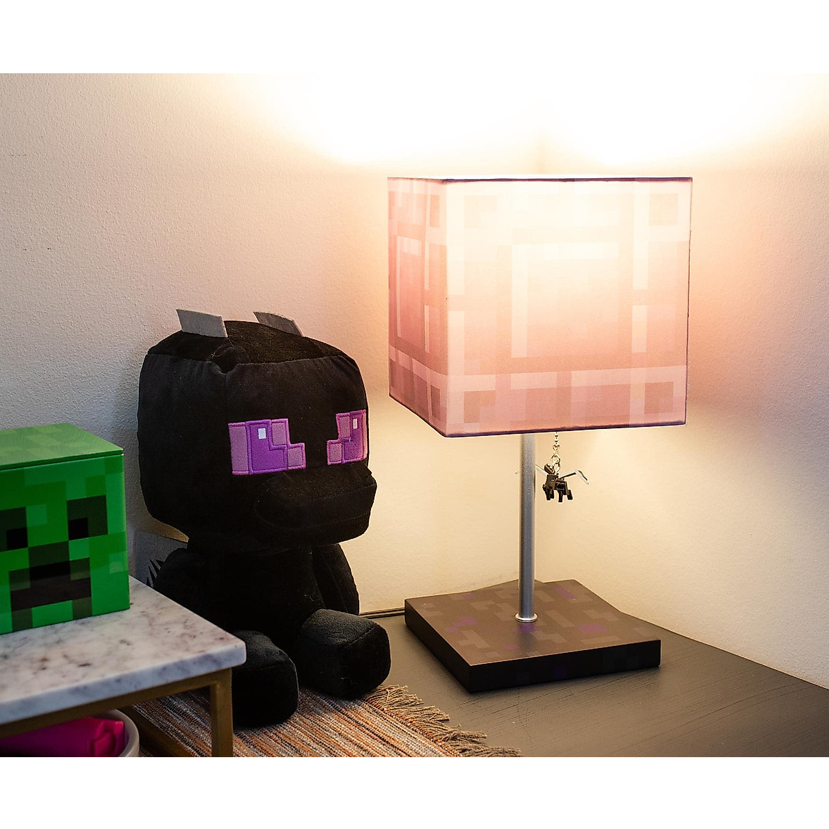 Minecraft Nether Portal Desk Lamp with Ender Dragon Pull