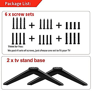 notiela TV Stand Compatible with TCL ROKU Smart TV, Base Stand for TCL 40in 43in 55in Roku TV, TV Stand Legs for TCL Roku TV with Screws (Black)