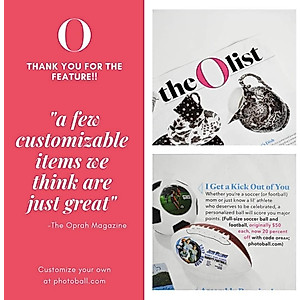 Ballstars Autograph Blank Full Regulation 12 Inch Football Without Base | Official Size 9 | Football Trophy for Signing with Two White Panels