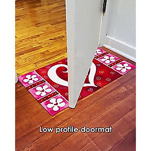 Toland Home Garden 800217 Heart & Flowers Valentines Door Mat 18x30 Inch Spring Outdoor Doormat for Entryway Indoor Entrance