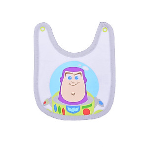 Disney Baby-Boys 1 Buzz Lightyear Toy Story Creeper and 2 Buzz Bibs To Attach To The Creeper, White/Gray, 6-9 Months (3-Piece)