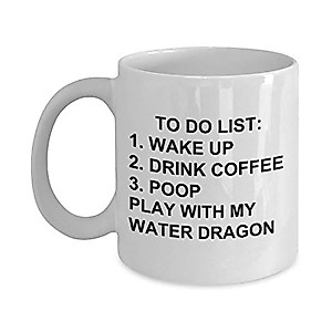 Water Dragon Mug for Animal Lovers To Do List Funny Coffee Mug Tea Cup Gag Mug for Men Women